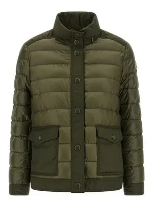 Moncler Logo Patch Down Jacket - Green