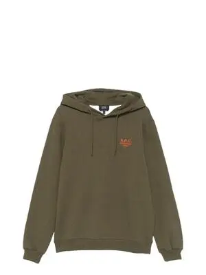 A.p.c. Logo Printed Drawstring Hoodie - Brown