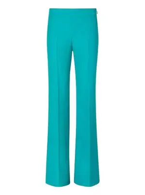 Fendi Logo Embroidered Flared Trousers - Light Blue