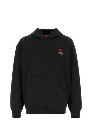 Kenzo Embroidered Logo Hooded Sweatshirt - Black