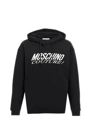 Moschino Print Hooded Sweater - Black