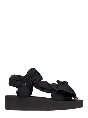 Red Valentino Bow Detailed Flatform Open Toe Sandals - Black
