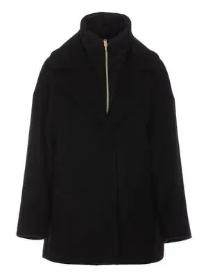 Herno Padded Underlayer Funnel Neck Coat - Black