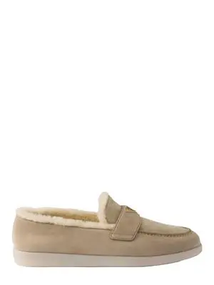 PRADA Prada Logo Plaque Slip-On Loafers