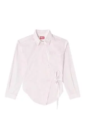 DIESEL® Striped Wrap Shirt With Side Tie - Loose Powder