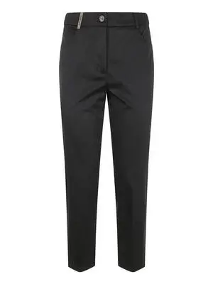 Peserico Tapered Trousers With Belt Loops - Black