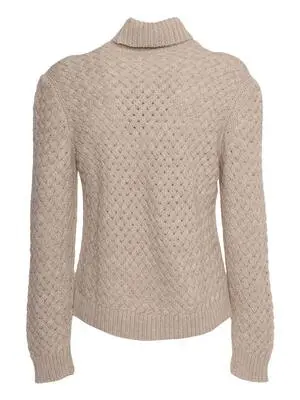 LARDINI Roll-neck Knitted Jumper - Nude