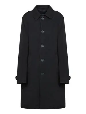 Herno Waxed Button-front Coat - Black