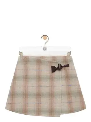 Loewe Checked Mini Skirt - Light Brown