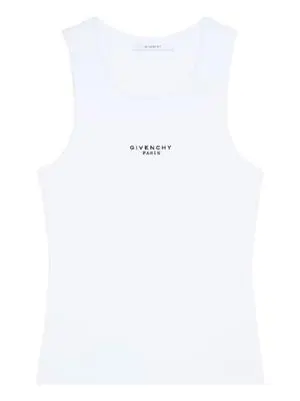 Givenchy Logo Ribbed Tank Top - White
