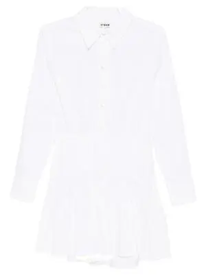 Staud Rocco Mini Shirt Dress - White