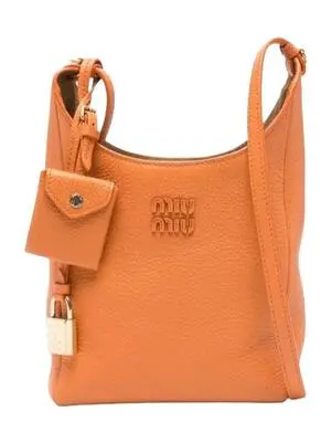 Miu Miu Miu Miu Leather Bucket Bag Orange