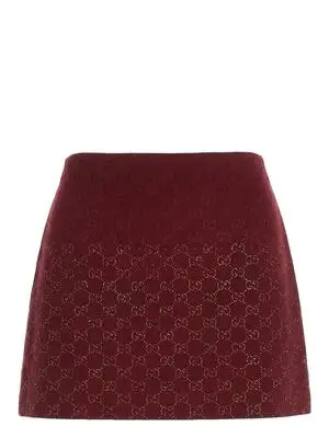 GUCCI Gucci GG Canvas Mini Skirt With Gradient Crystal Embellishment