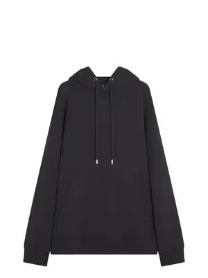 LANVIN Logo Embroidered Drawstring Hoodie - Black