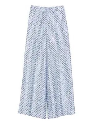 Max Mara Max Mara X E. Marinella Printed Wide-Leg Trousers Blue