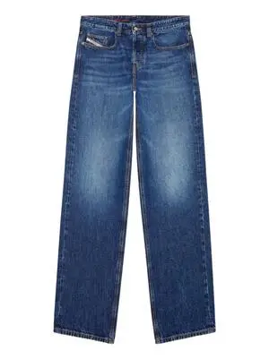 DIESEL® D-macro Low-waist Relaxed Jeans - Medium Blue