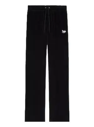 Celine Tracksuit Pants In Velvet Jersey - Black/white