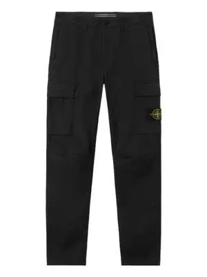 Stone Island Tapered Cargo Trousers - Black