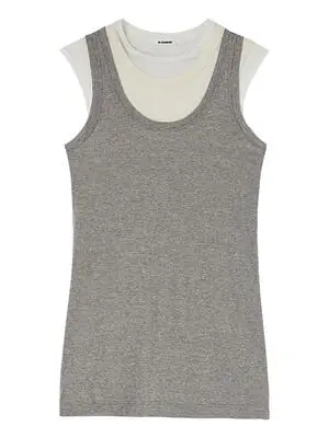 JIL SANDER Layered Crewneck Tank Top - Gray