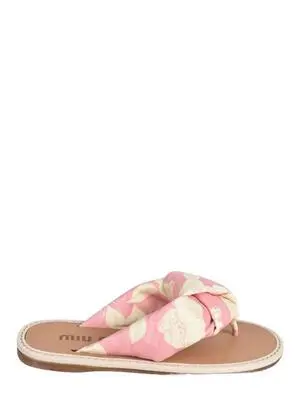 Miu Miu Floral Printed Flip Flops - Pink