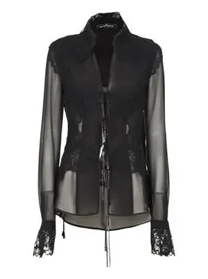 Ermanno Scervino Lace Detail Shirt - Black