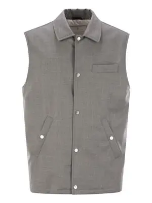 Brunello Cucinelli Padded Button-up Gilet - Grey