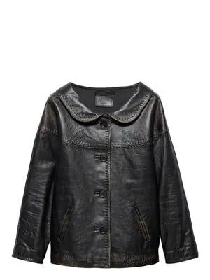 PRADA Prada Antiqued Nappa Leather Jacket