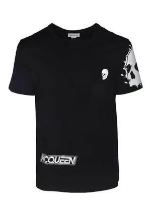 Alexander McQueen T-shirt With Round Neck And Short Sleeves - Black