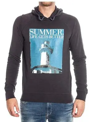 Emporio Armani Hooded Long Sleeve Sweater - Black