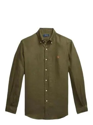 Polo Ralph Lauren Logo Embroidered Lightweight Shirt - Brown
