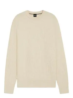 Hugo Boss Cotton Crew Neck Sweater - Natural Color