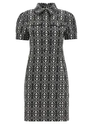 Max Mara Short Sleeve Printed Dress - Black