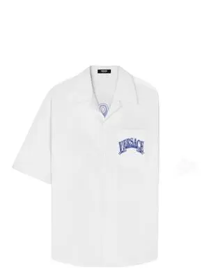 Versace Logo-embellished Cotton Shirt - Stamp