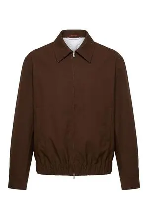 Gucci Embossed Twill Zip-up Jacket - Dark Brown