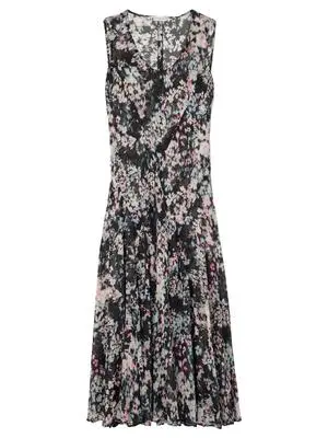 Dries Van Noten Sleeveless Floral Print Maxi Dress - Black