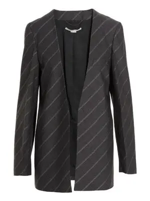 STELLA MCCARTNEY Stella McCartney Logo-Printed Striped Blazer