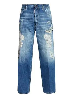 Dsquared2 Loose Fit Distressed Jeans - Blue