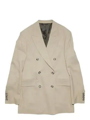 Acne Studios Double-breasted Cotton-blend Blazer - Nude