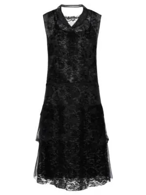 MAISON MARGIELA Lace-trimmed Pocket Mini Dress - Black