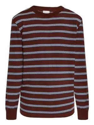Moncler Striped Ribbed Crewneck Sweater - Brown