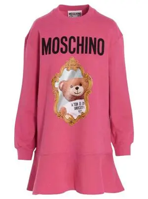 Moschino Teddy Bear-print Sweatshirt Dress - Red