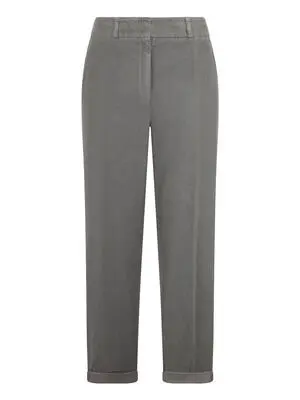 Peserico High-waisted Cropped Pants - Gray