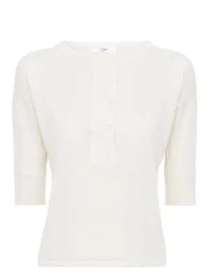 CHLOÉ Chloé Short-Sleeve Henley Knit Top