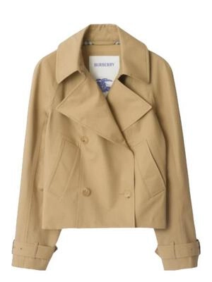 BURBERRY Burberry Cropped Cotton Trench Jacket With Signature Check Undercollar