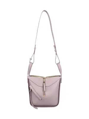 Loewe Hammock Logo Embossed Shoulder Bag - Nude