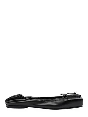 JACQUEMUS Jacquemus Black Bow Detail Square Toe Flats