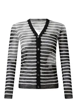 Dior Striped Long-sleeved Cardigan - No