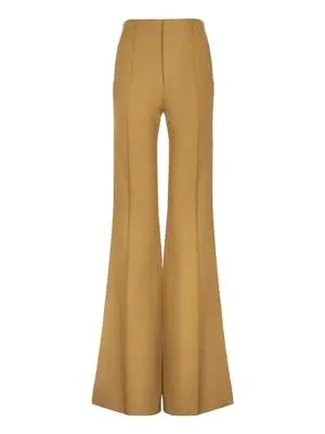 Chloé Flared Cotton Trousers - Brown
