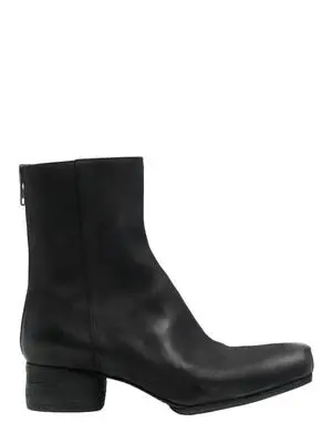 UMA WANG Leather Zip-up Ankle Boots - Black