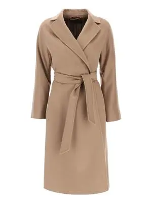 Max Mara Max Mara Studio Belted Long-Sleeved Coat Camel